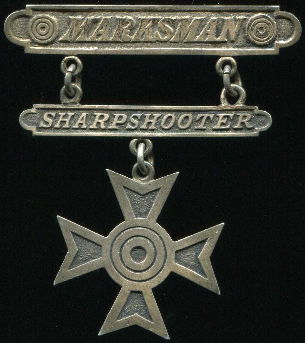 The combined Marksman Sharpshooter Badge - ARMY (INCLUDING USAAC/AAF ...