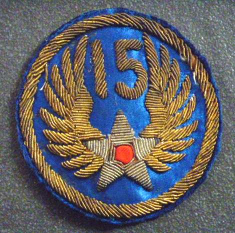 Theatre-made bullion 15th Air Force patch - ARMY AND USAAF - U.S ...