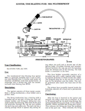 Igniter Fuse M60 ordnance piece ...Any ideas? - FIREARMS - U.S ...