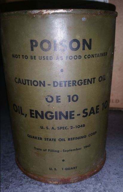 WWII Motor oil question - MILITARY VEHICLES - U.S. Militaria Forum