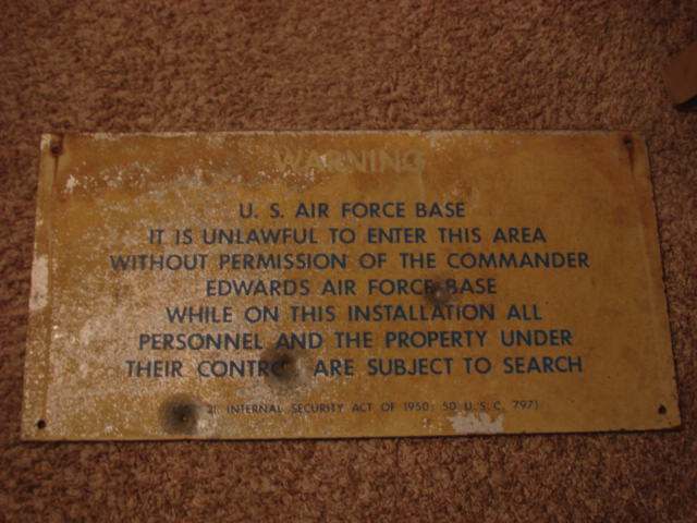 Old Edwards Air Force Base perimeter sign - BASES, AIRFIELDS ...
