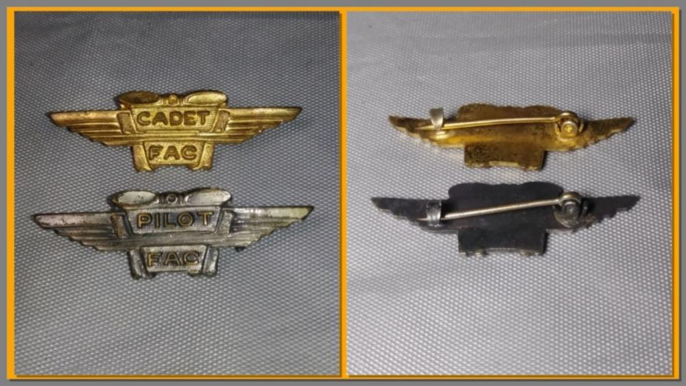 Pilot & Cadet Wings FAC ? Flying Ace Club premium - WING BADGES - U.S ...