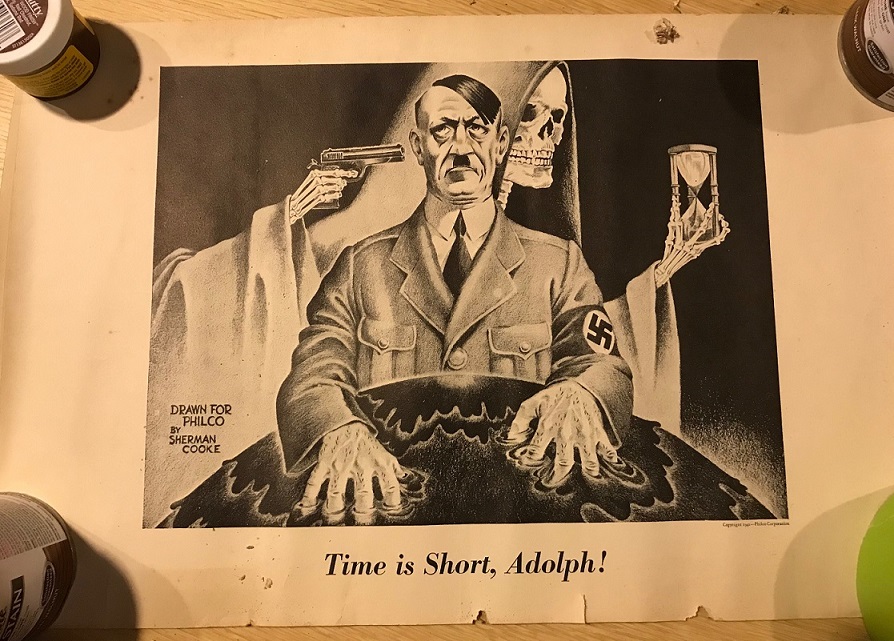 WWII Hitler - "Time is Short - Adolph" Poster & USMC Poster - EPHEMERA ...