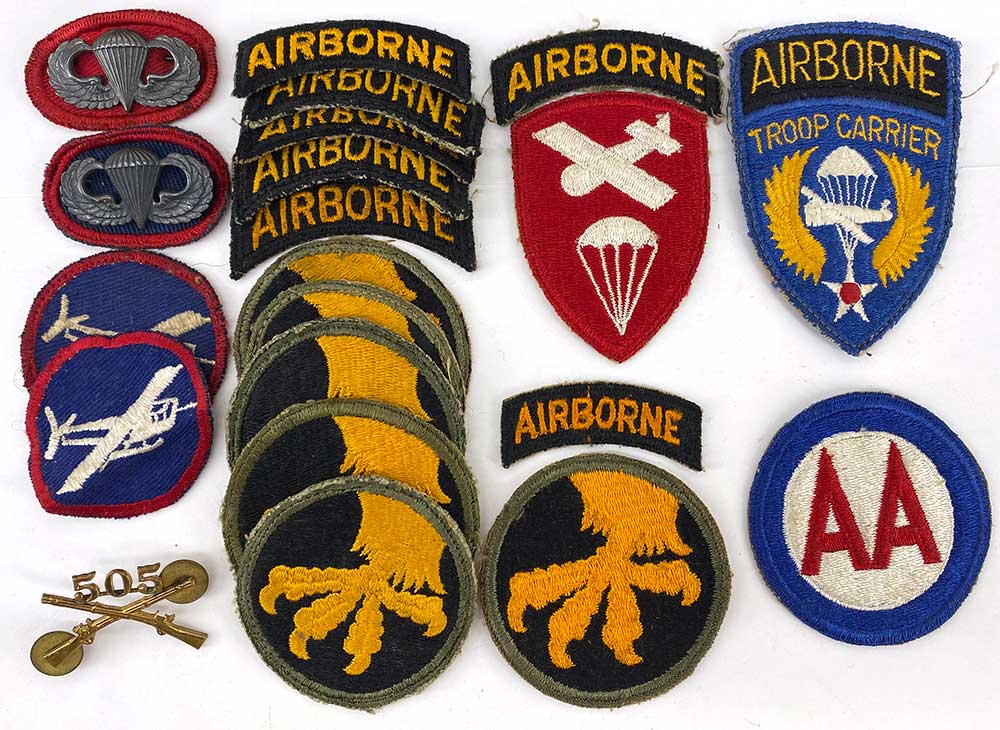 WWII 505th Airborne officer ovals with jump wings & more - ARMY AND ...