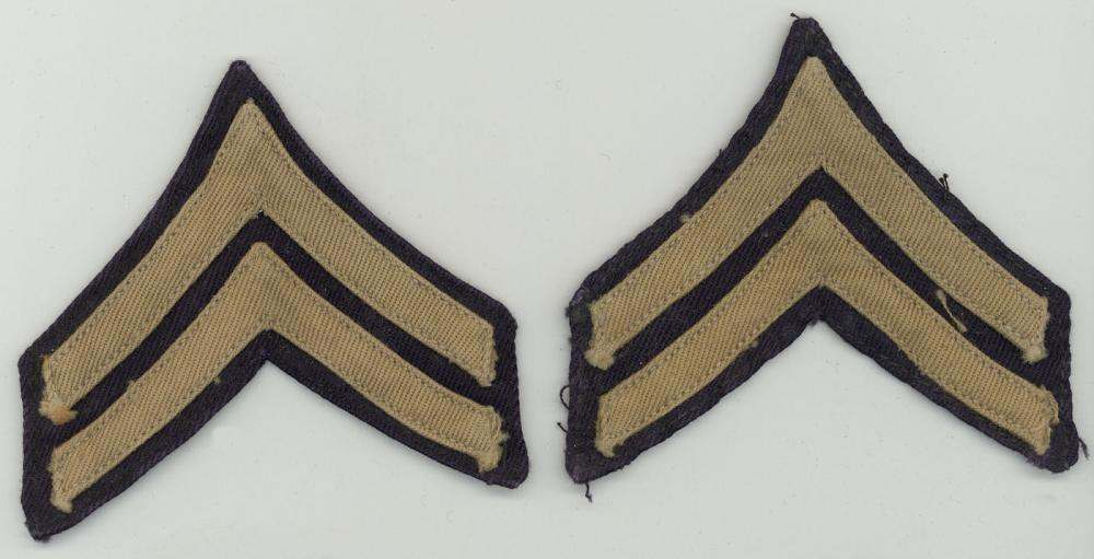 What are the period of these Corporal Stripes? - ARMY (INCLUDING USAAC ...
