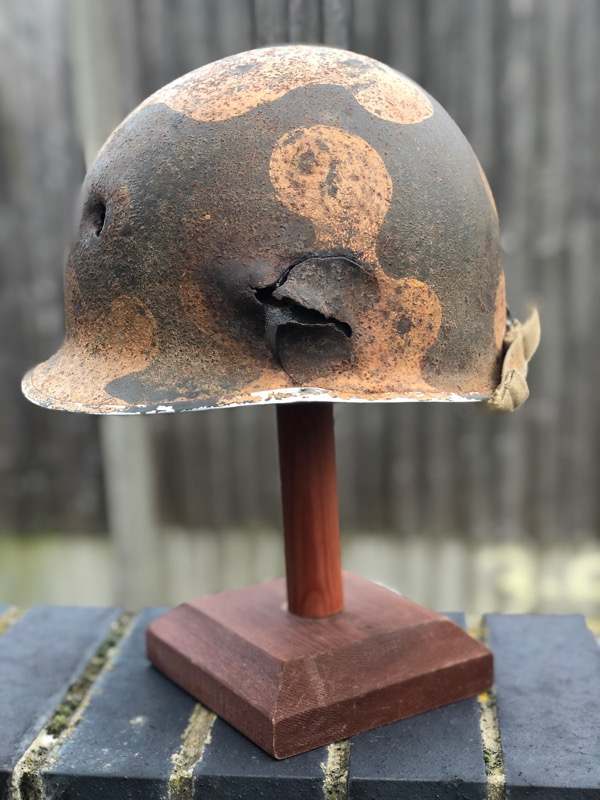 Great photo of a battle damaged WW II helmet - Page 2 - M-1; M-1C & M-2 ...