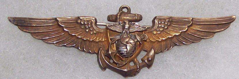 USMC Naval Aviator Wings w/ non-regulation EGA Device - WING BADGES - U ...