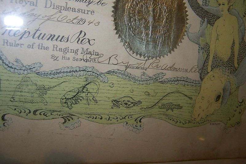 USS Concord Neptunus Rex Equator Crossing Certificate - EPHEMERA ...