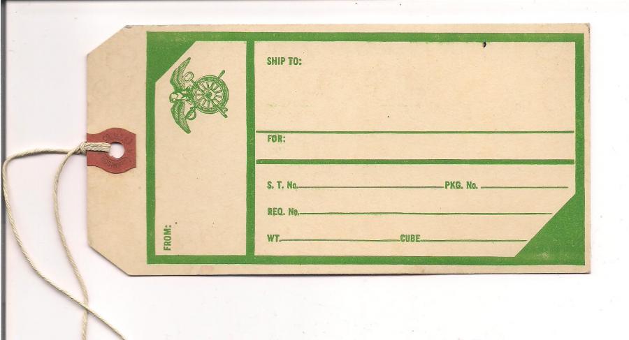 QM shipping tag - WWII/1950s - EPHEMERA, PHOTOGRAPHS & MILITARY ARTWORK ...