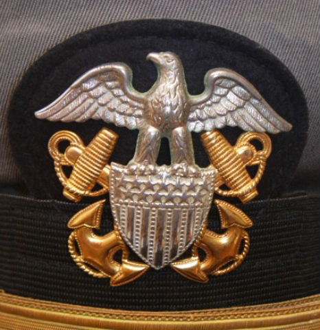 WW2 USN officers' "slate grey" visor hat. - NAVAL & SEA SERVICE ...