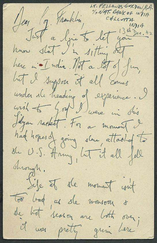 WW2 letter to FDR from his cousin in Britsh military - EPHEMERA ...