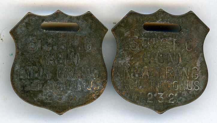 5th Special Forces Group Enemy Equipment Capture Tags - FIELD ...