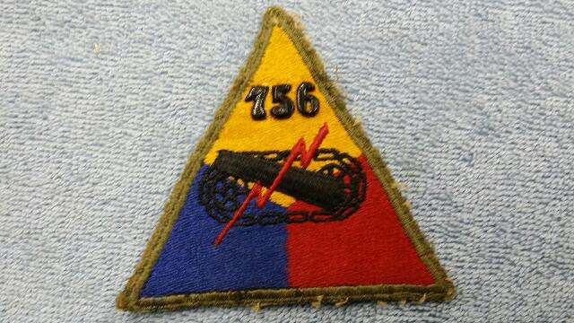 756th Tank Bn patche. ..this one will not clear the Airport scanners ...
