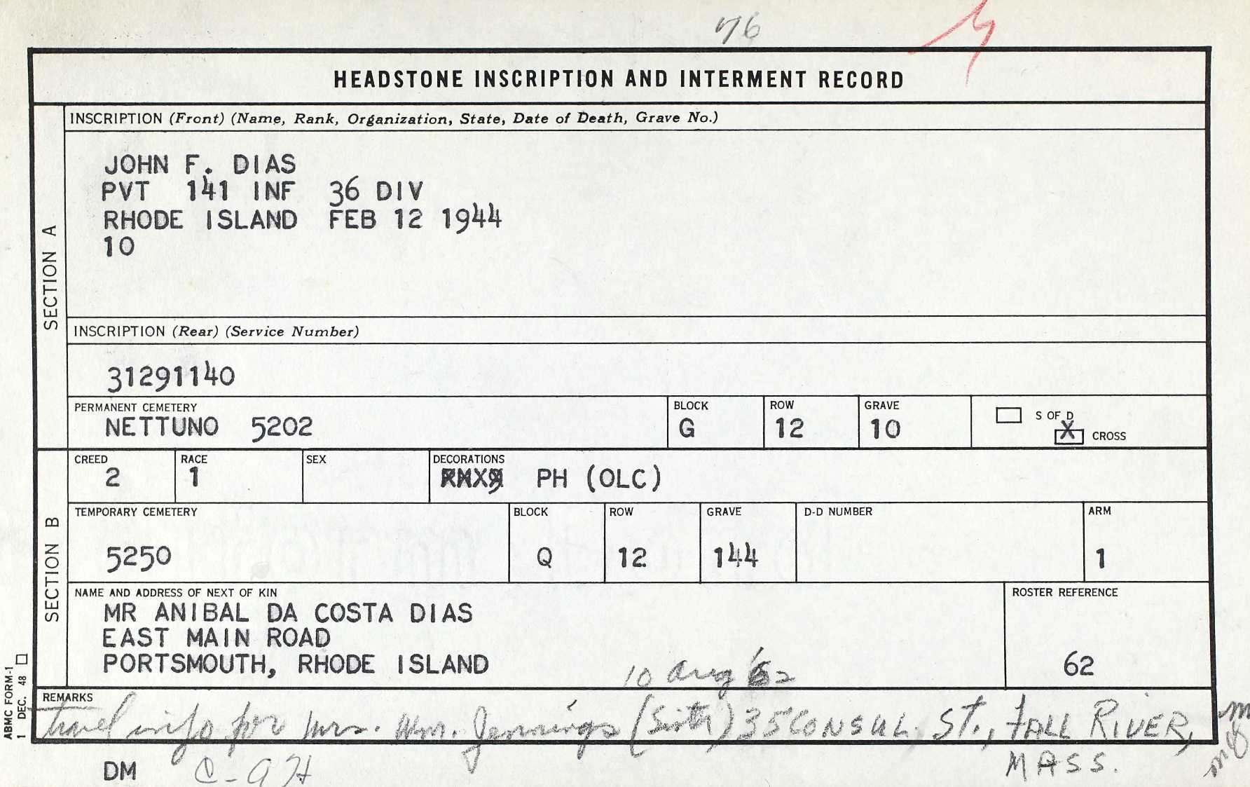 Purple Heart to a 36th Infantry "Texas" Division soldier - MEDALS ...