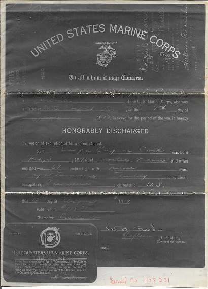 Ralph E. Cook, 6th Machine Gun Battalion USMC - GROUPINGS PAGE - U.S ...