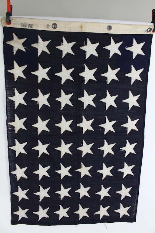 LCI(L)-14 48 Star Battle Flag, Union Jack, and Commissioning Pennant ...