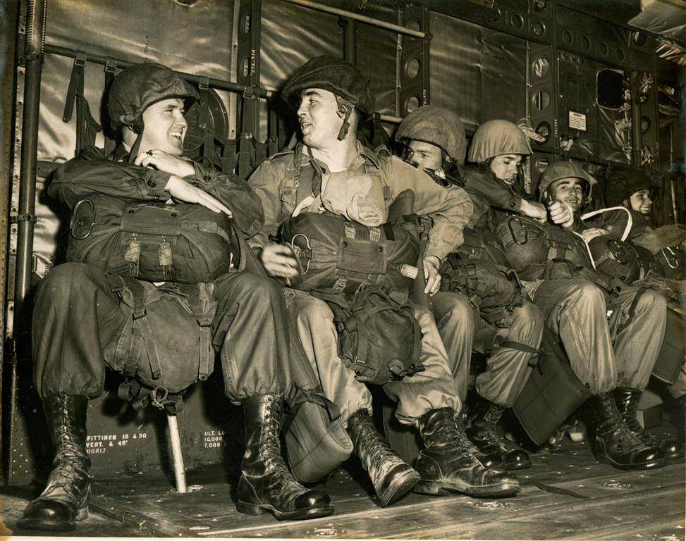 Korean War US Army Paratroopers M1C Jump Helmets with Burlap Camo ...