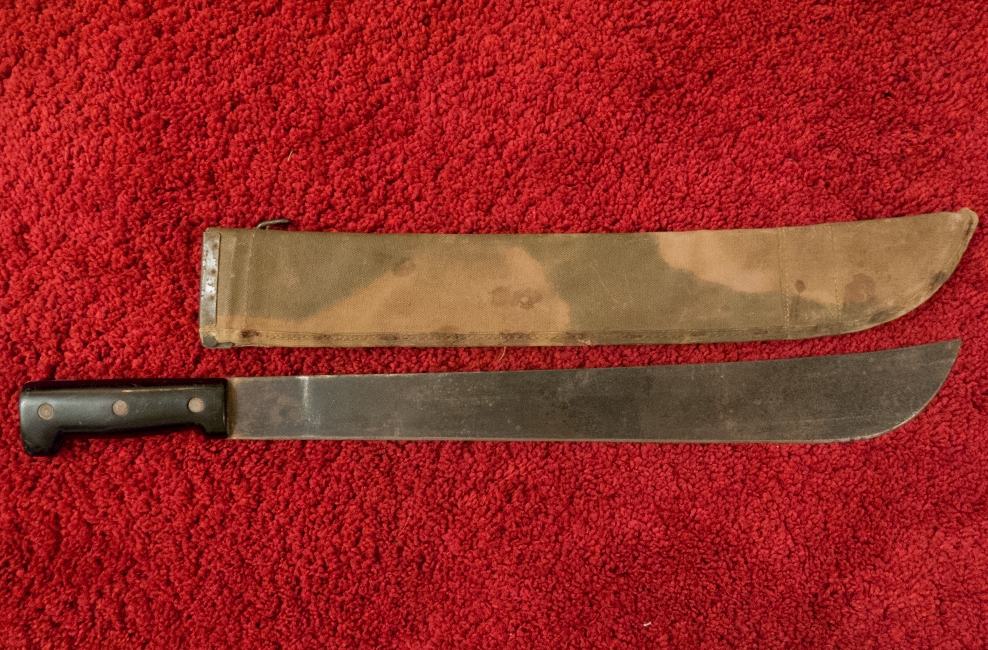 WWII USMC Camo Painted Machete - FIELD & PERSONAL GEAR SECTION - U.S ...