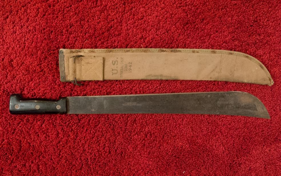 WWII USMC Camo Painted Machete - FIELD & PERSONAL GEAR SECTION - U.S ...