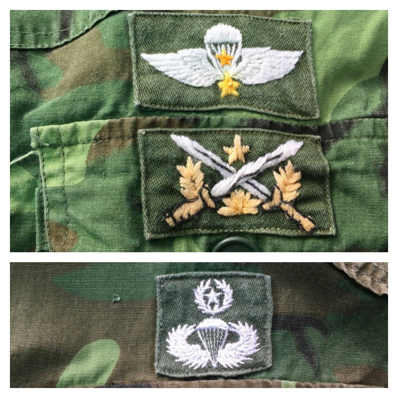 ERDL CAMO SHIRT WITH INSIGNIAS. - CAMOUFLAGE UNIFORMS - U.S. Militaria ...