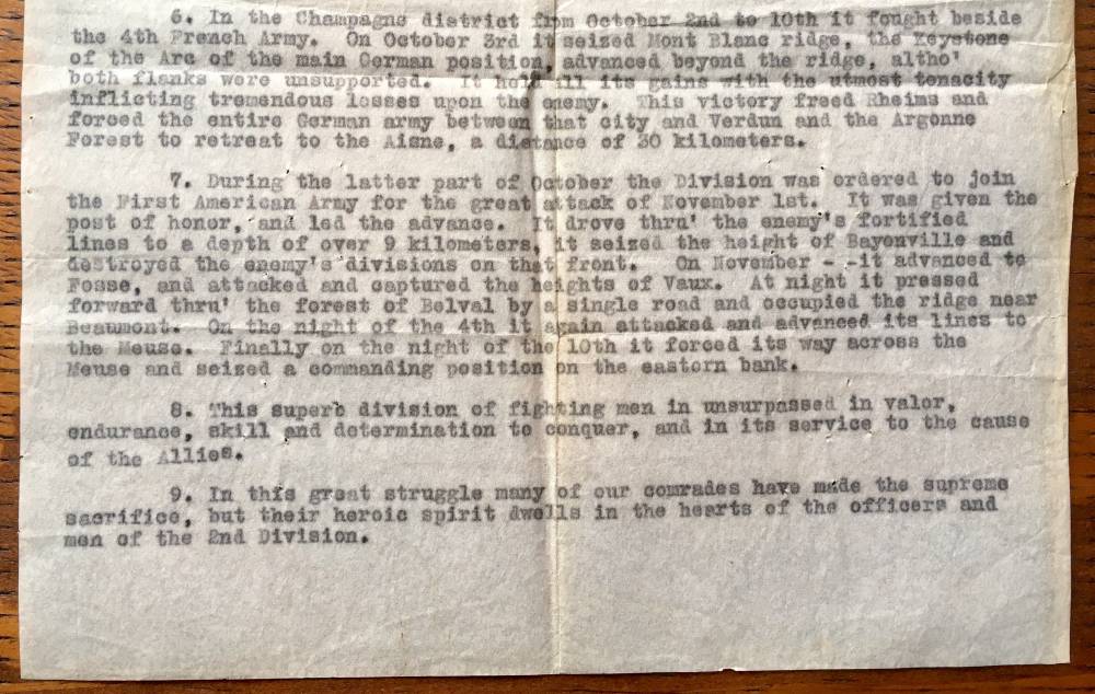 WWI Armistice GO Document - 2nd Division HQ - EPHEMERA, PHOTOGRAPHS ...