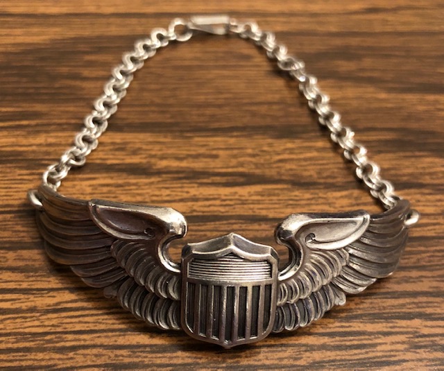 LGB Sterling pilot wing made into a sweetheart bracelet - WING BADGES ...