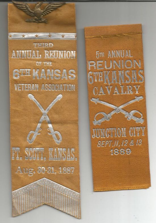 Kansas Civil War Veteran reunion Ribbons - VETERANS' ORGANIZATIONS - U ...