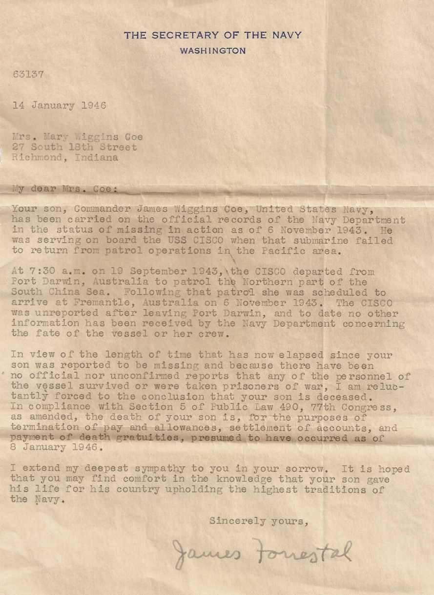 WWII Posthumous Navy Cross Sub Group - GROUPINGS PAGE - U.S. Militaria ...
