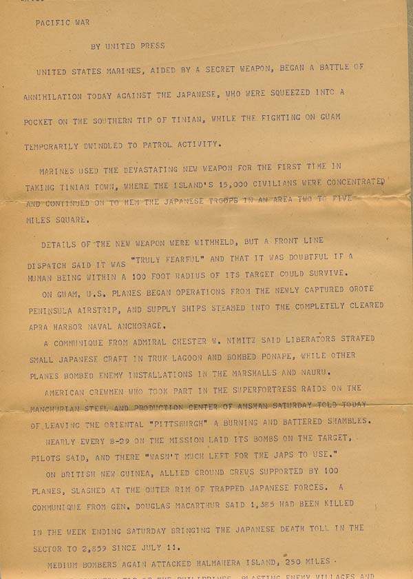 Original WWII teletype news stories - EPHEMERA, PHOTOGRAPHS & MILITARY ...
