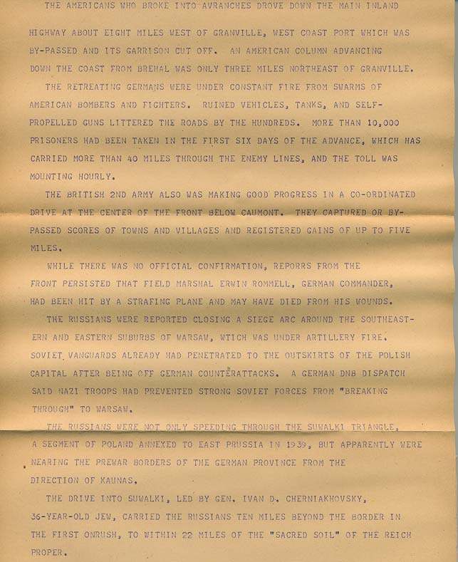 Original WWII teletype news stories - EPHEMERA, PHOTOGRAPHS & MILITARY ...