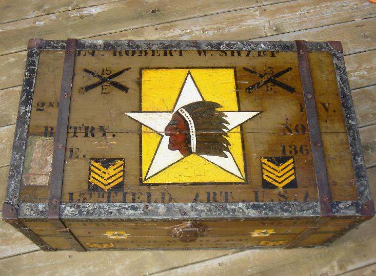 Painted WW1 2nd Div. Trunk - FIELD & PERSONAL GEAR SECTION - U.S ...