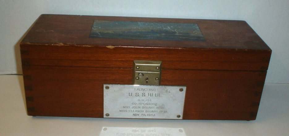 SHIPS LAUNCHING BOTTLE BOX- USS BLUE DD-744 - 1943 - MILITARY SHIPS AND ...