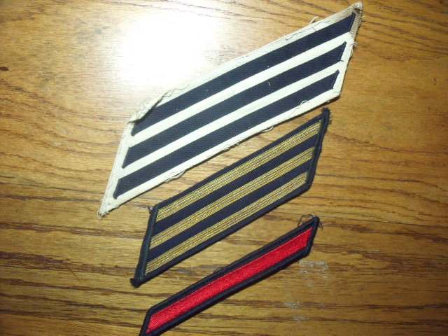 Three different Navy arm stripes (?) - NAVY, COAST GUARD AND OTHER SEA ...