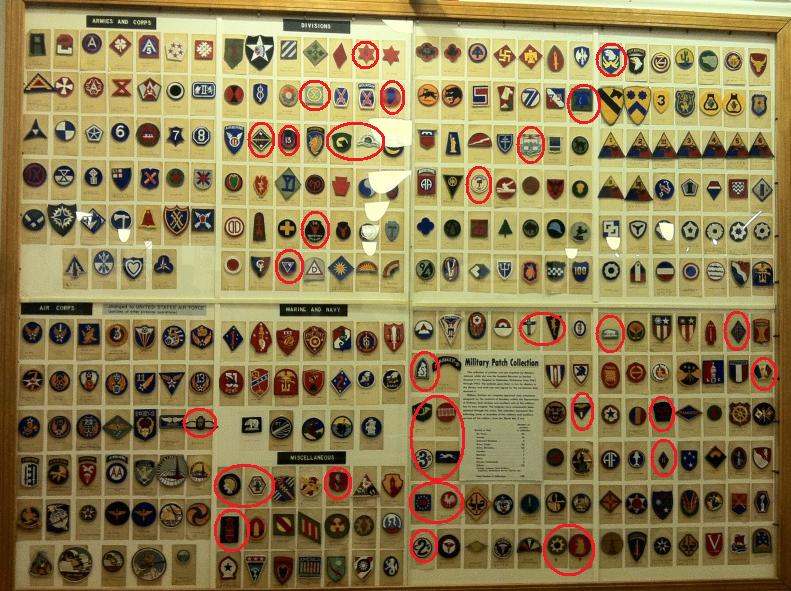 Patches on display at a museum... - ARMY AND USAAF - U.S. Militaria Forum