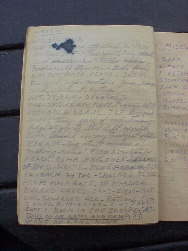 WWII USMC POW DIARY Sgt. 4th MARINES - CORREGIDOR - JAPAN - PRISONERS ...