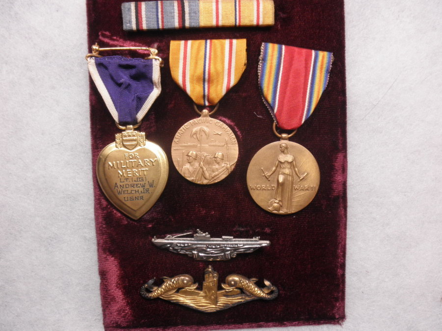USS Snook, SS-279, Lt(JG) Andrew W. Welch, Jr. KIA Group - MEDALS ...
