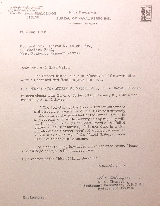 USS Snook, SS-279, Lt(JG) Andrew W. Welch, Jr. KIA Group - Page 2 ...