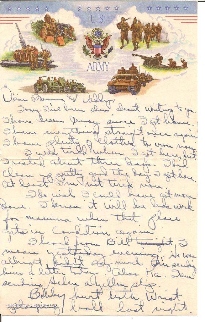 "Im gonna sit right down and write myself a letter " USAAF/USA/USMC/USN ...