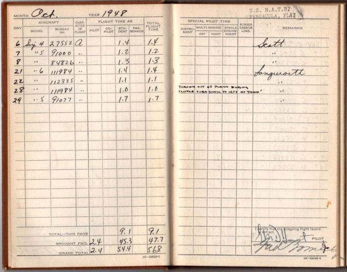USN Log Book Page - MILITARY AIRCRAFT & AVIATION - U.S. Militaria Forum
