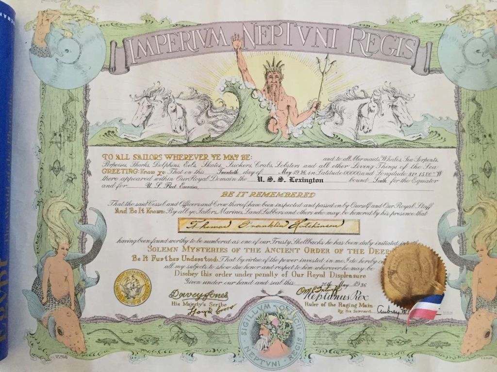 USS Lexington CV-2 Neptune Certificate - MILITARY SHIPS AND VESSELS - U ...