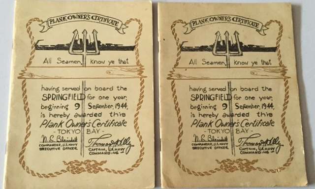 WW2 USS Springfield Grouping - GROUPINGS PAGE - U.S. Militaria Forum