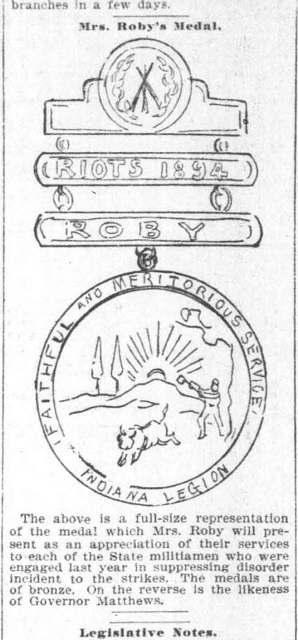 INDIANA'S PRIVATELY AWARDED RIOT MEDAL-1894 - MEDALS & DECORATIONS - U ...