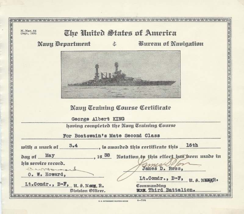 Naval Training Certificates from the 1930's - EPHEMERA, PHOTOGRAPHS ...