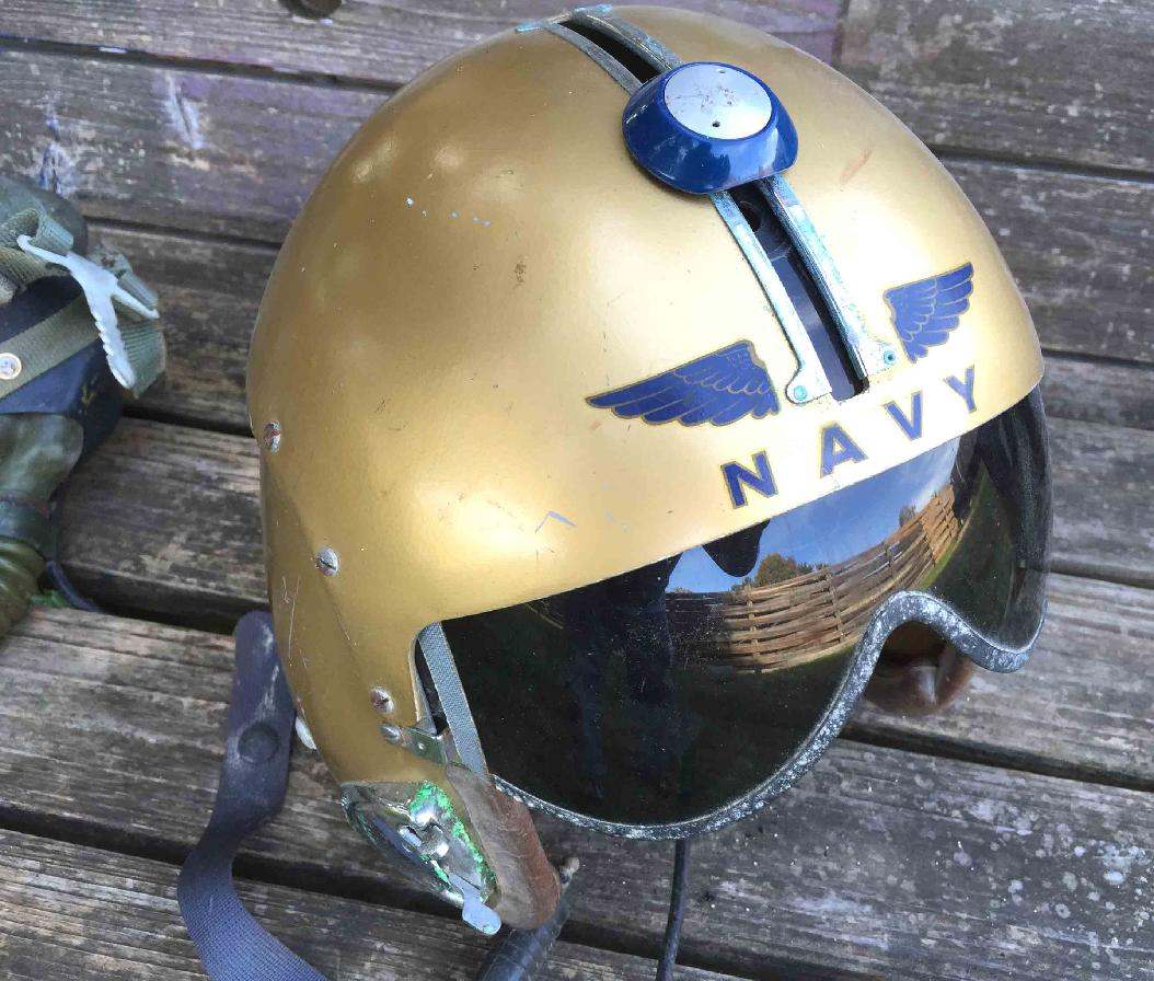 Gold USN APH-5 + Mask - FLYING HELMETS AND ACCESSORIES - U.S. Militaria ...