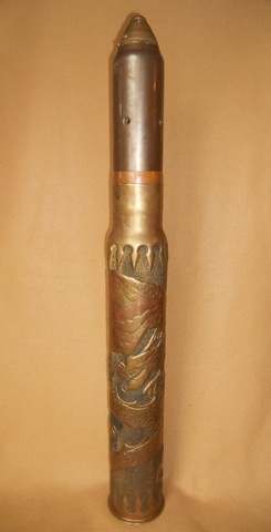 3"50 cal Shell Casing Chinese Dragon Trench Art - TRENCH ART - U.S ...