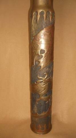 3"50 cal Shell Casing Chinese Dragon Trench Art - TRENCH ART - U.S ...