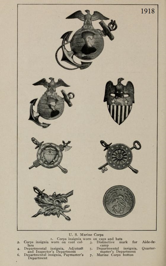 USMC department devices, Gunner Bombs, WO bars and band lyres - MARINES ...