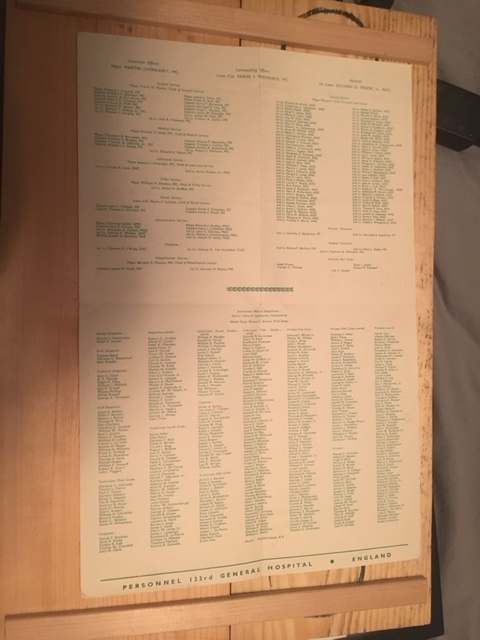 123rd General Hospital Christmas Menu 1944 - EPHEMERA, PHOTOGRAPHS ...