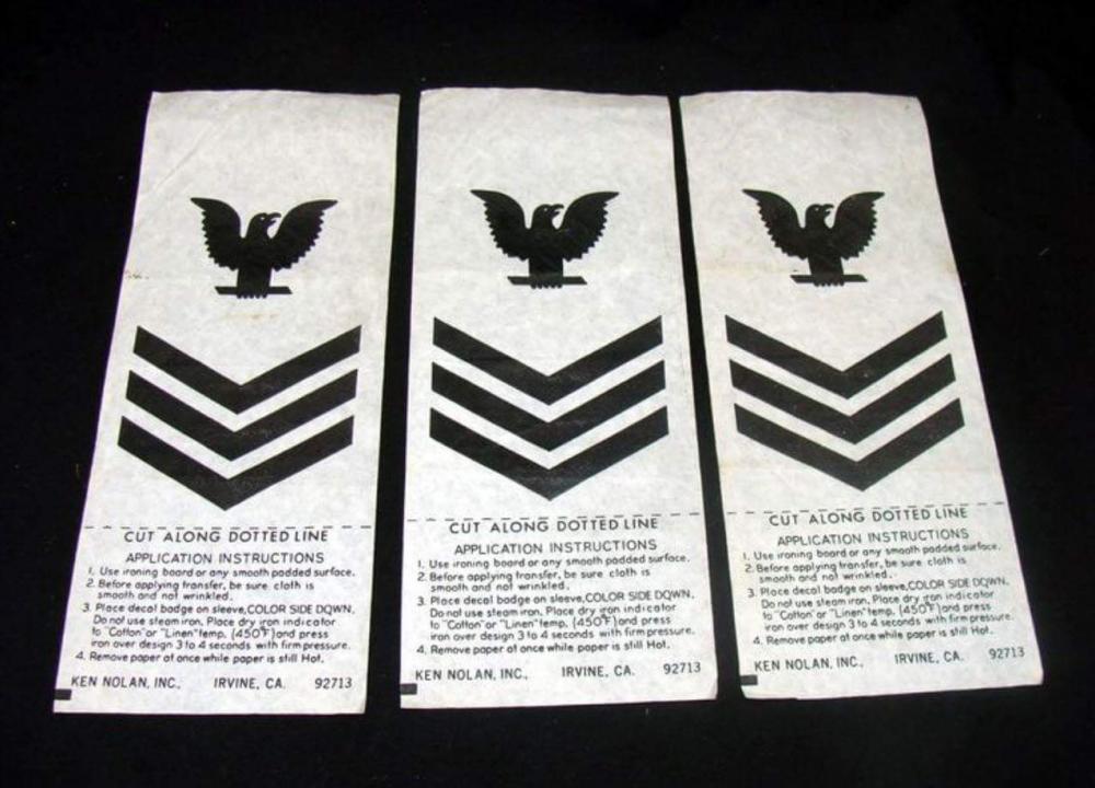 1970's Navy Iron-On Sleeve Insignia - NAVY, COAST GUARD AND OTHER SEA ...