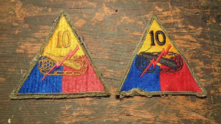 Yellow Stitched 10th Armor Patch - ARMY AND USAAF - U.S. Militaria Forum